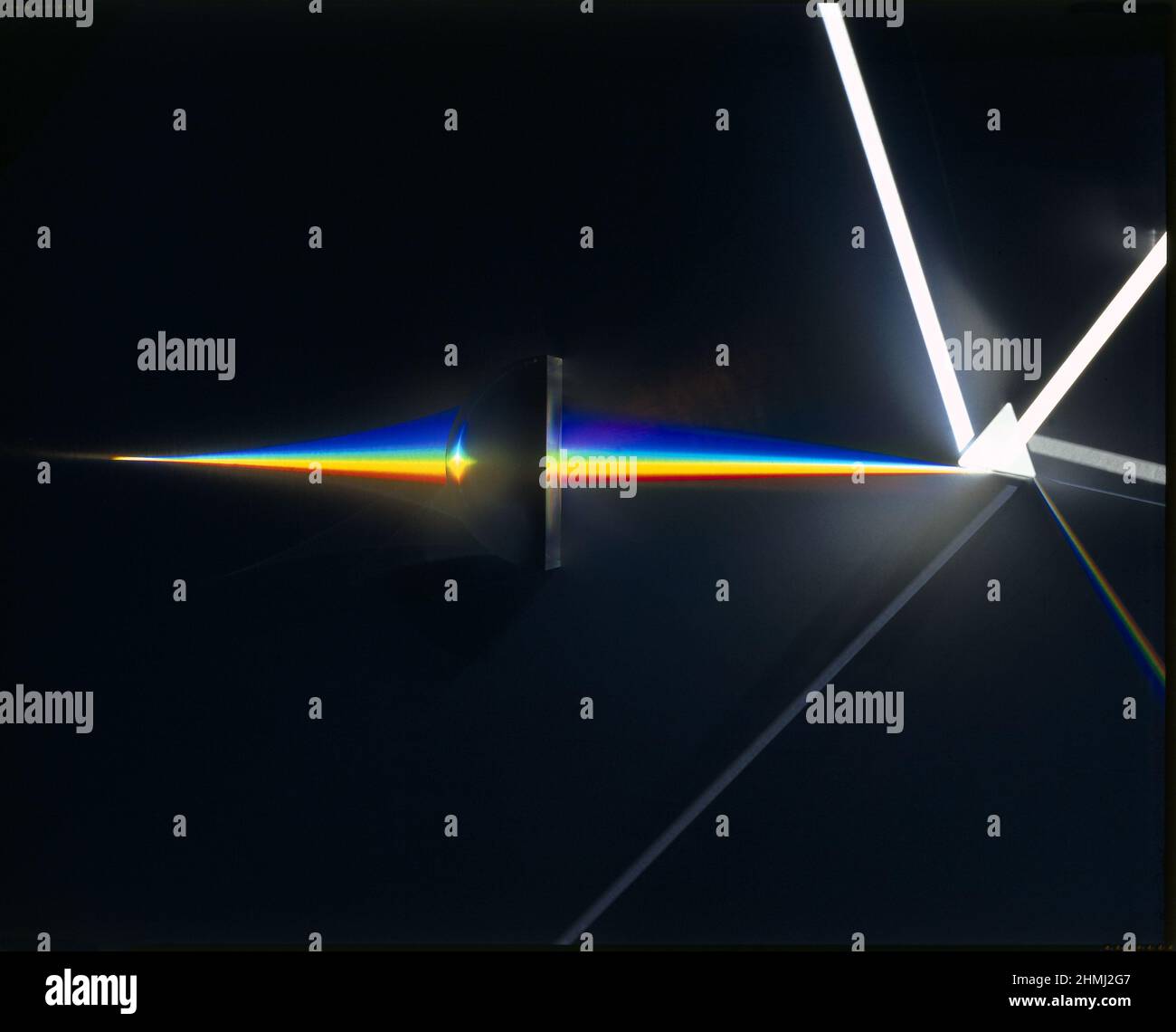 White Light passing through Glass Prism to form Colour Spectrum Stock ...