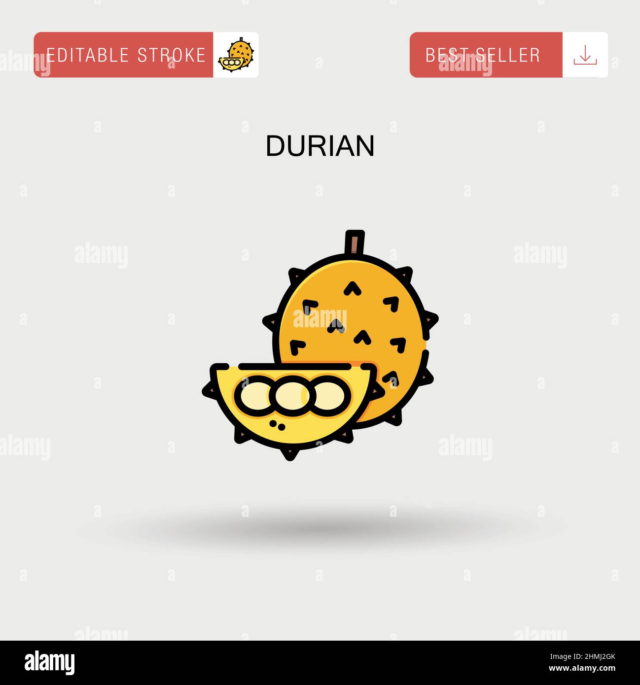 White flesh of durian Stock Vector Images - Alamy