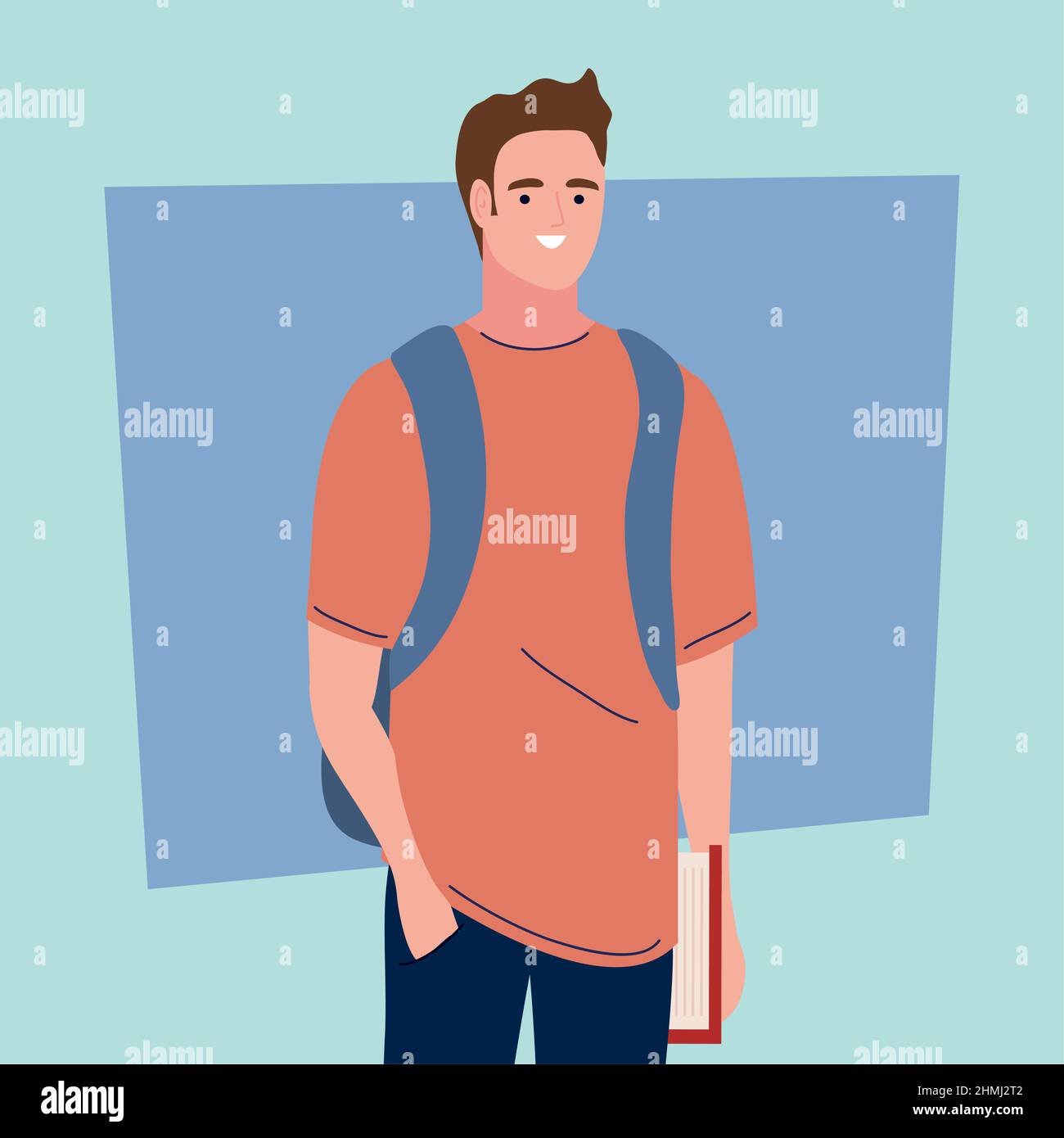 student boy with book Stock Vector Image & Art - Alamy