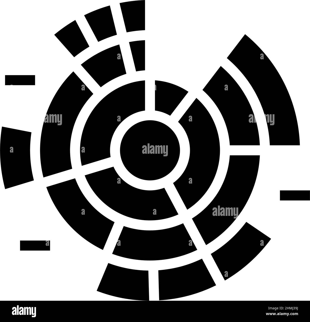 sunburst chart glyph icon vector illustration Stock Vector Image & Art ...