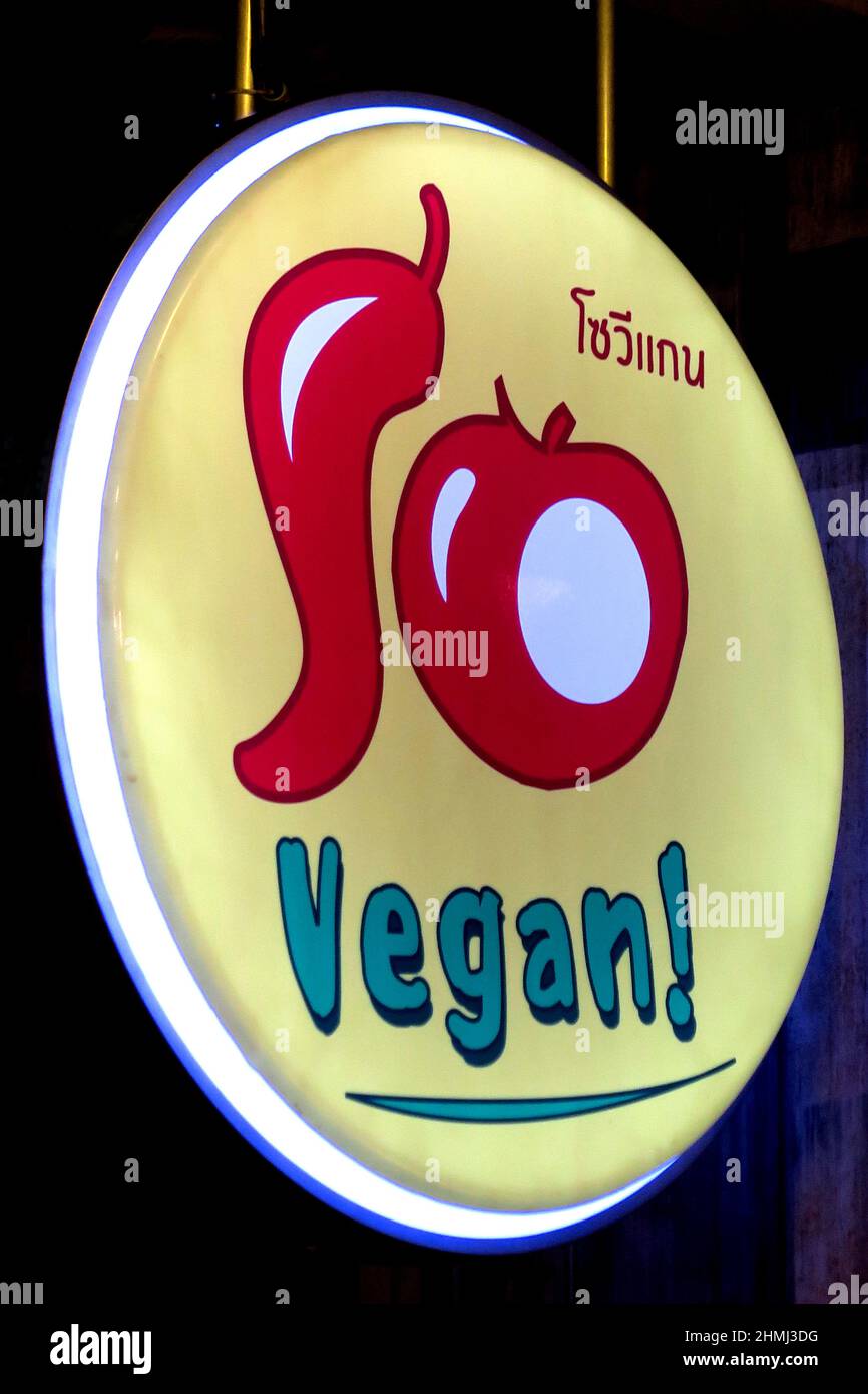 Bold, colourful ,Vegan sign Stock Photo - Alamy