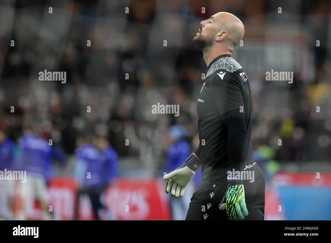 Pepe Reina of SS Lazio reacts during the Coppa Italia 2021/22 football ...