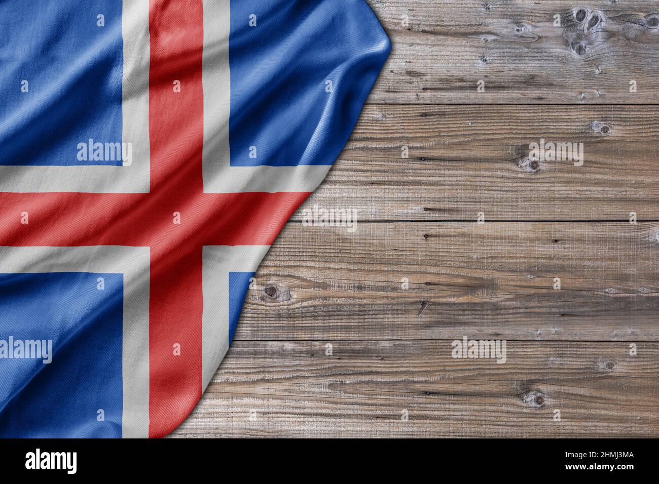 Wooden pattern old nature table board with Iceland flag Stock Photo - Alamy