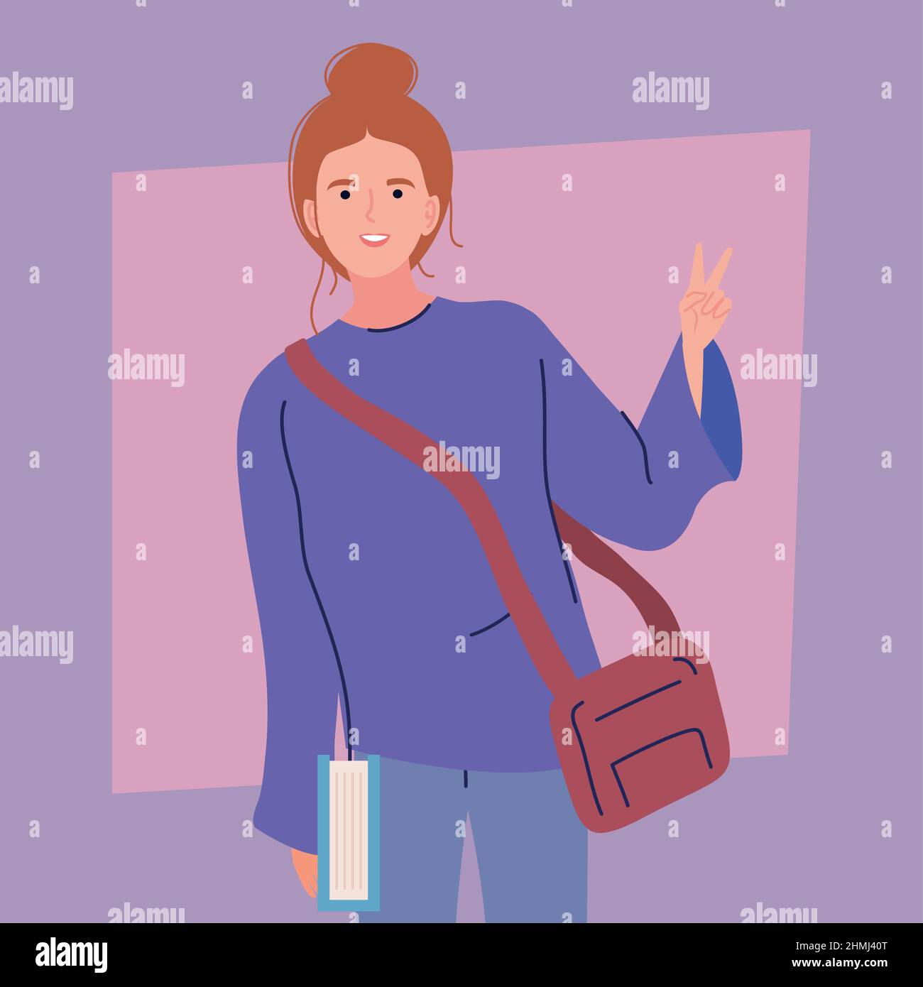 beautiful student girl Stock Vector Image & Art - Alamy