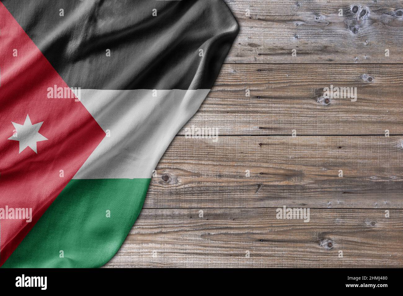 Wooden pattern old nature table board with Jordan flag Stock Photo - Alamy