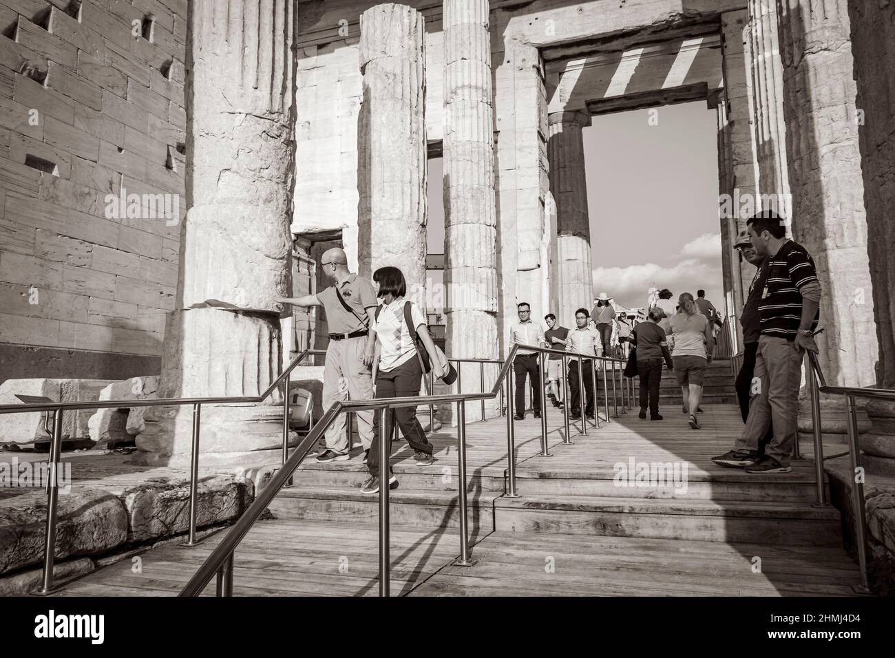 Athens Greece 04. October 2018 Black and white picture of Beulé gate of ...