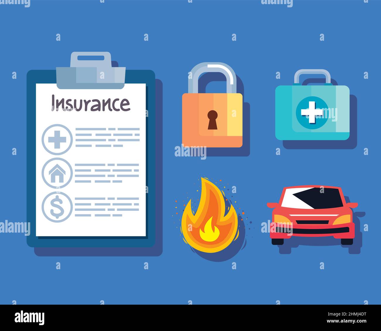 five insurance service icons Stock Vector Image & Art - Alamy
