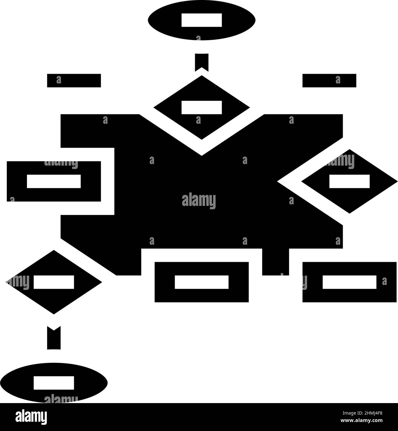 flow chart glyph icon vector illustration Stock Vector Image & Art - Alamy