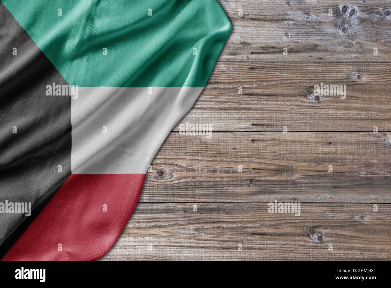 Wooden pattern old nature table board with Kuwait flag Stock Photo - Alamy