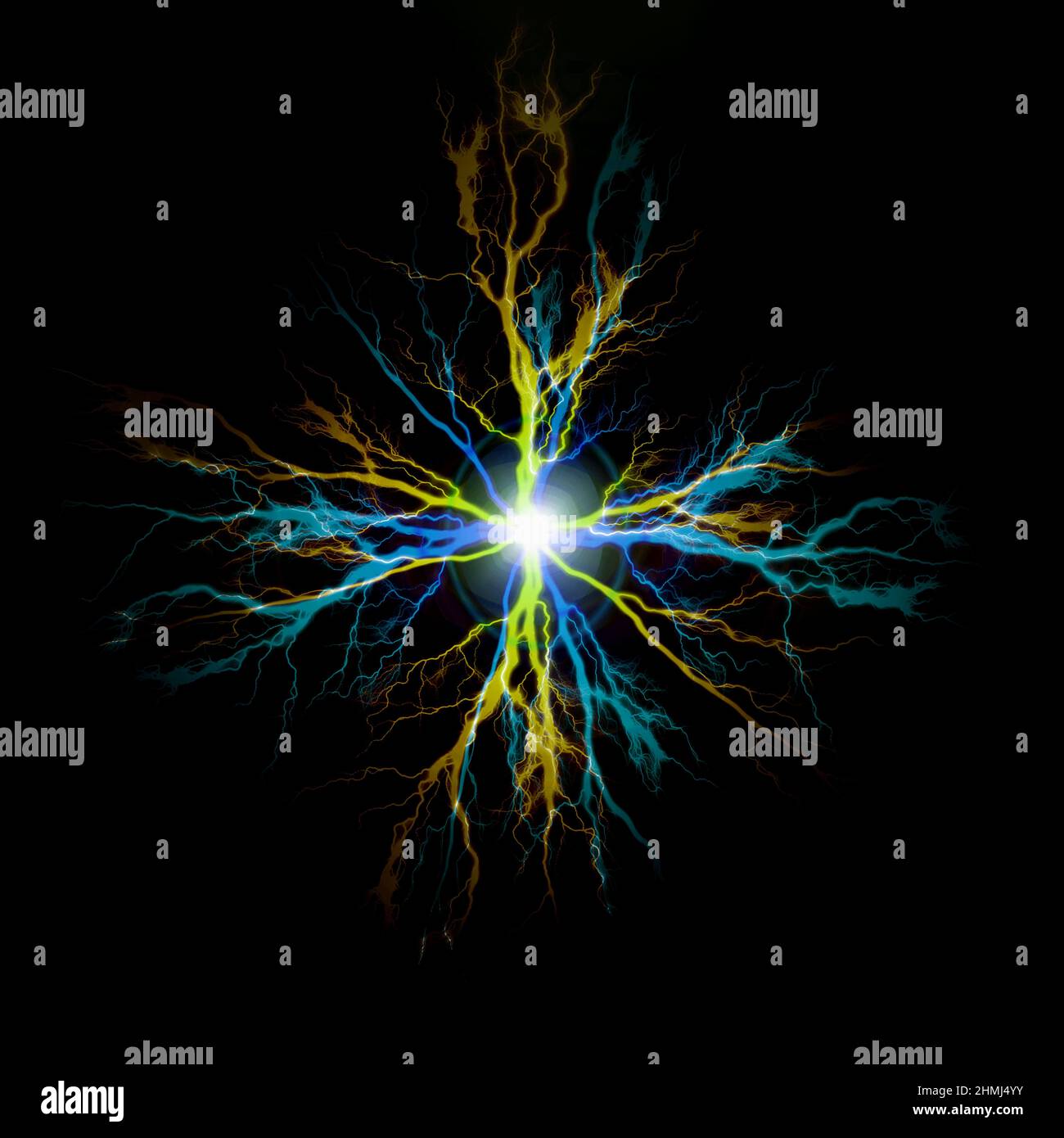 Explosion of pure power and electricity in the dark Stock Photo - Alamy