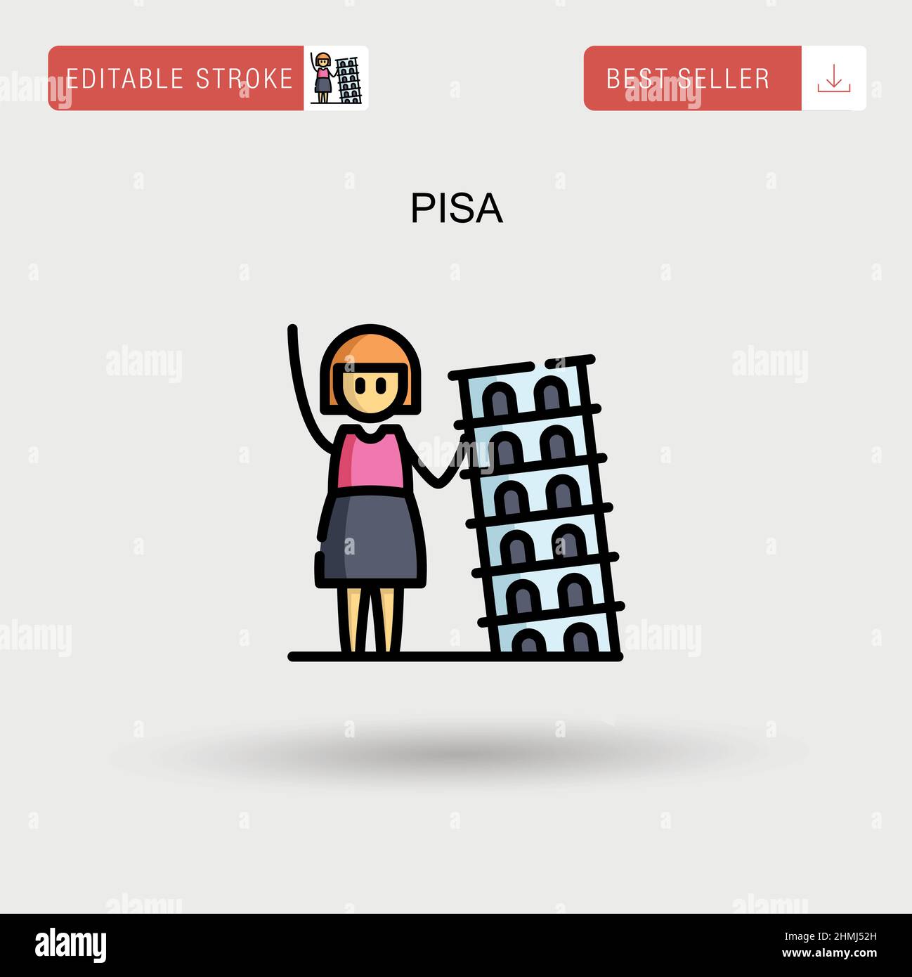 Pisa Simple vector icon Stock Vector Image & Art - Alamy