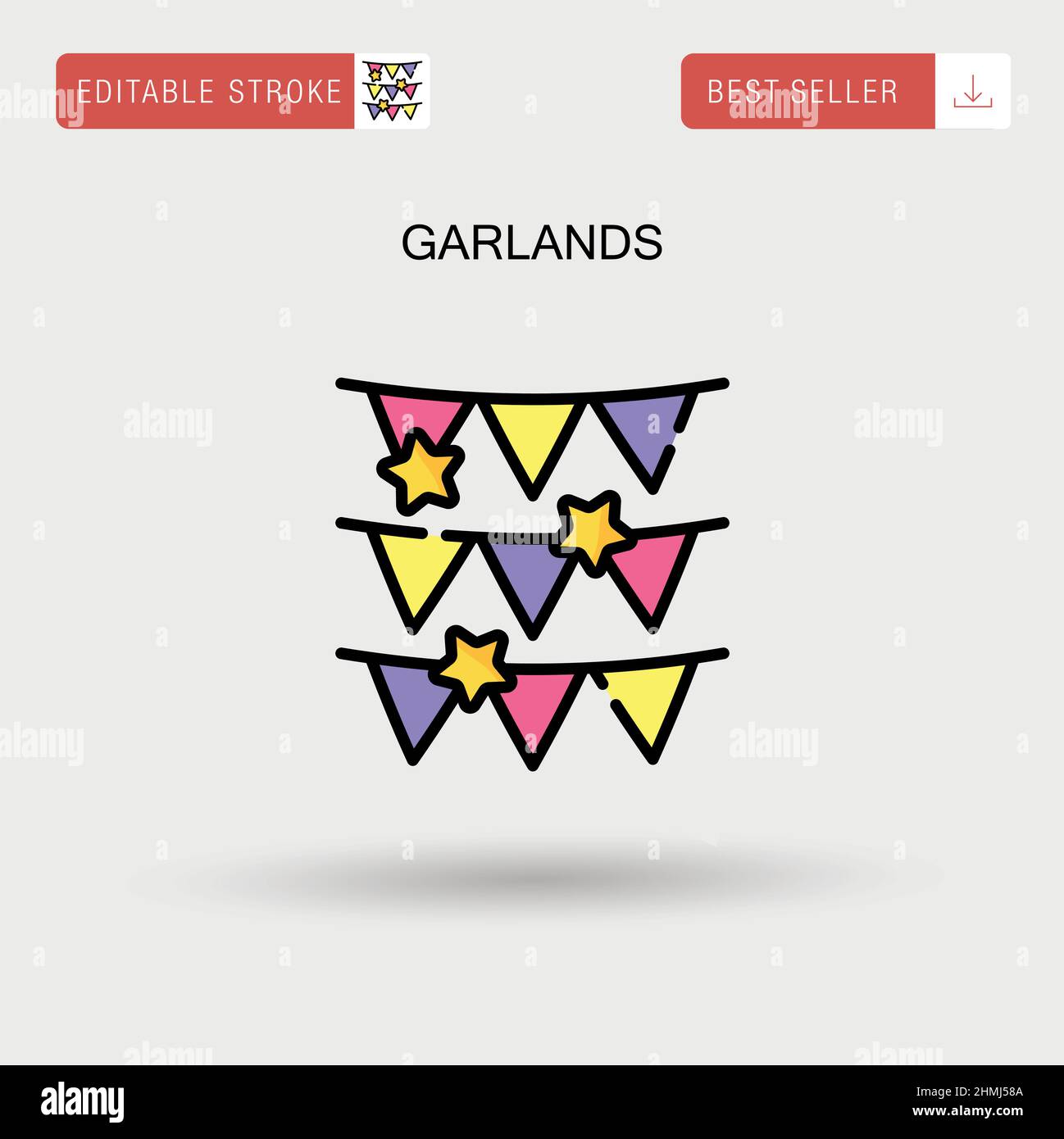 Garlands Simple vector icon Stock Vector Image & Art - Alamy