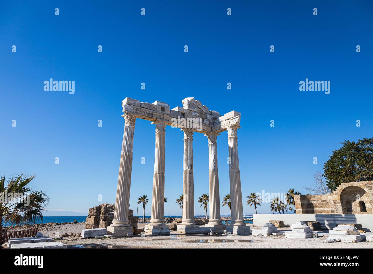 Temple of Apollo ancient ruins in Side Turkey Stock Photo - Alamy