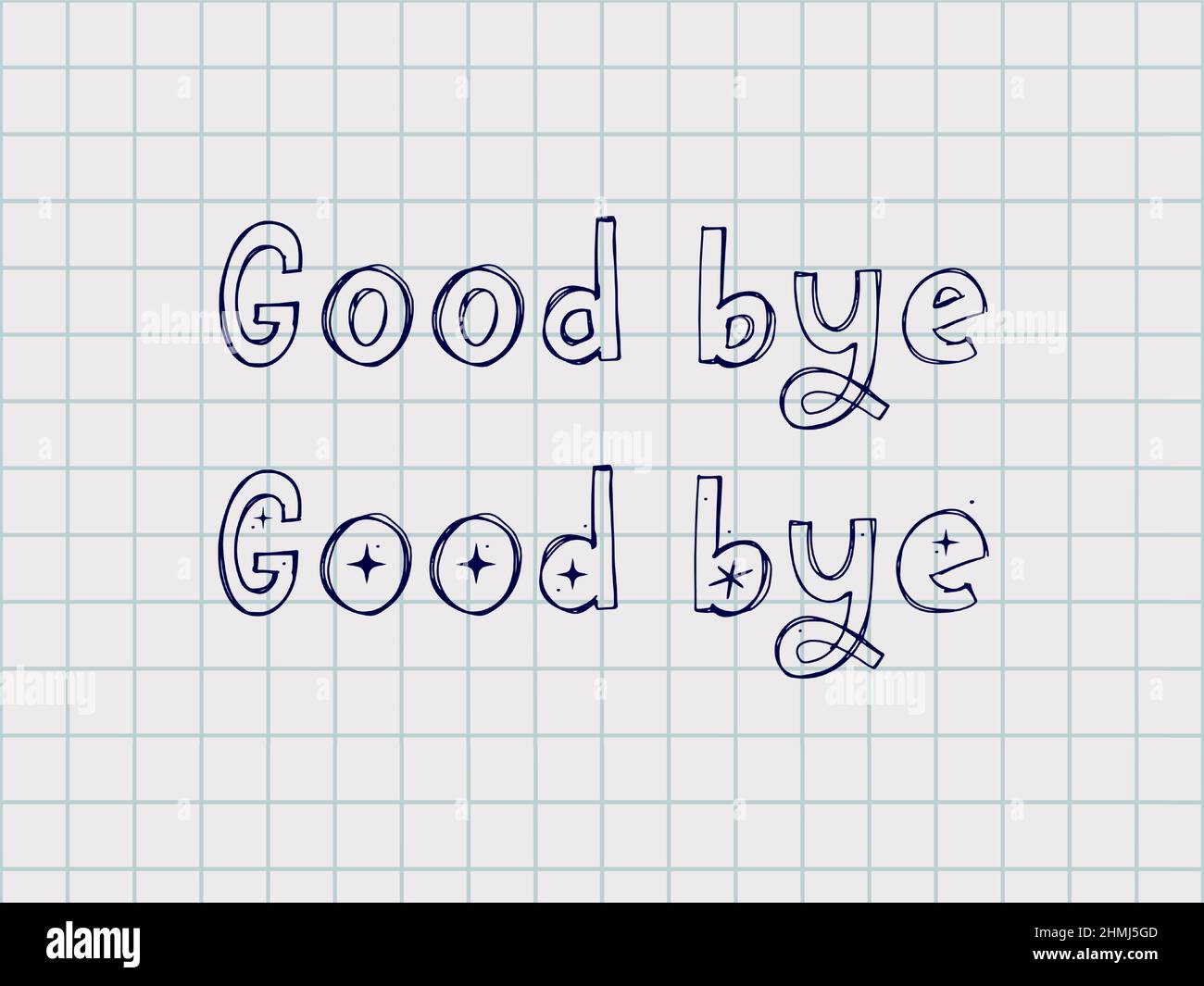 Good bye text. Continuous one line drawing. Vector illustration sketch ...
