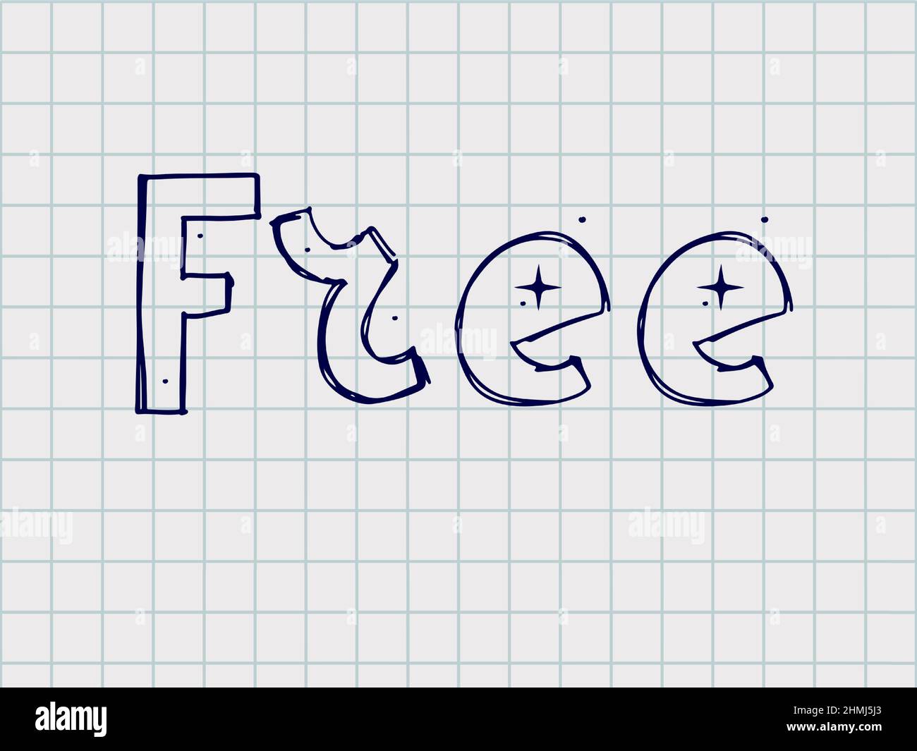 Free hand written lettering. Vector Stock Vector Image & Art - Alamy