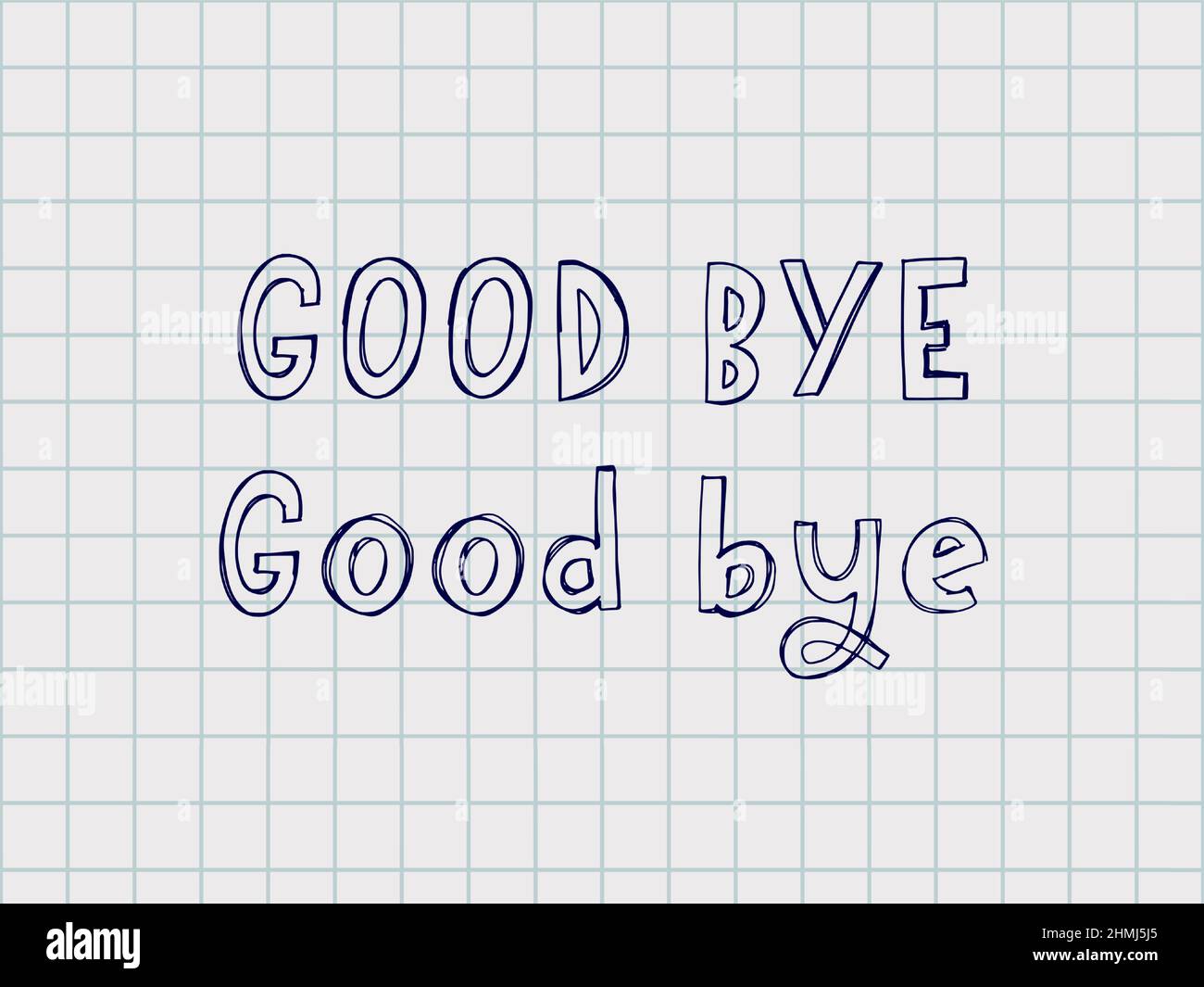 Good bye text. Continuous one line drawing. Vector illustration sketch ...