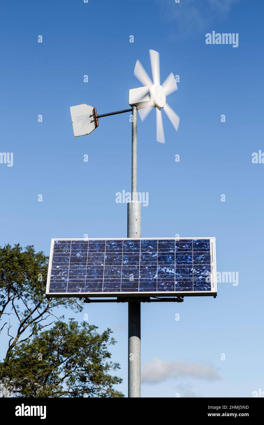 Solar panel panels and wind turbines hi-res stock photography and ...