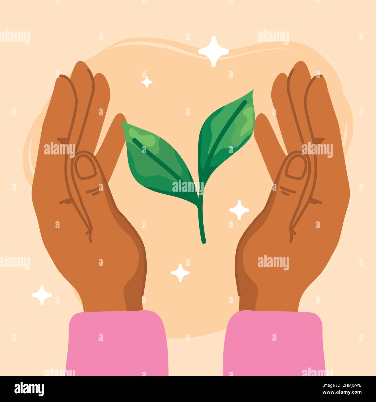 hands protecting plant Stock Vector Image & Art - Alamy