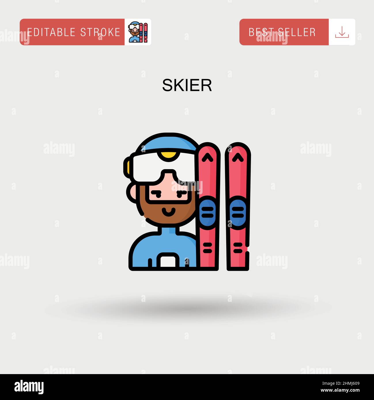 White background skiers Stock Vector Images - Alamy