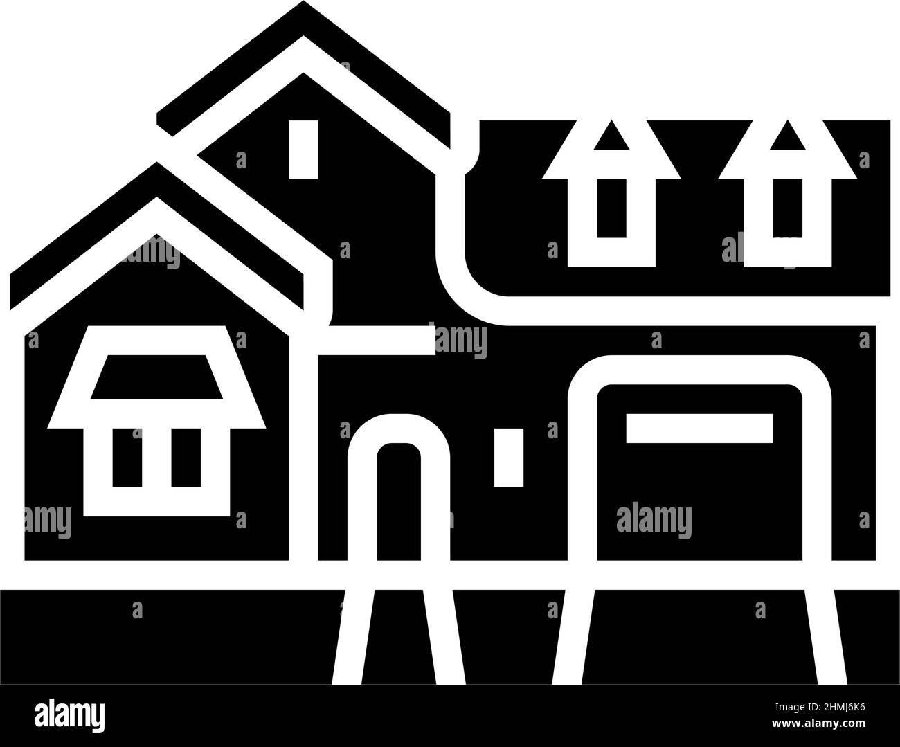 french country house glyph icon vector illustration Stock Vector Image ...