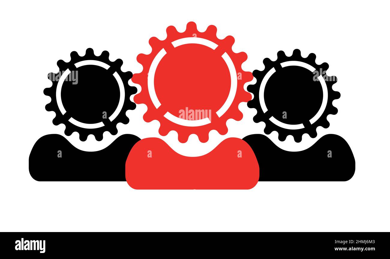 Teamwork gear icon, meeting people logo Stock Vector Image & Art - Alamy