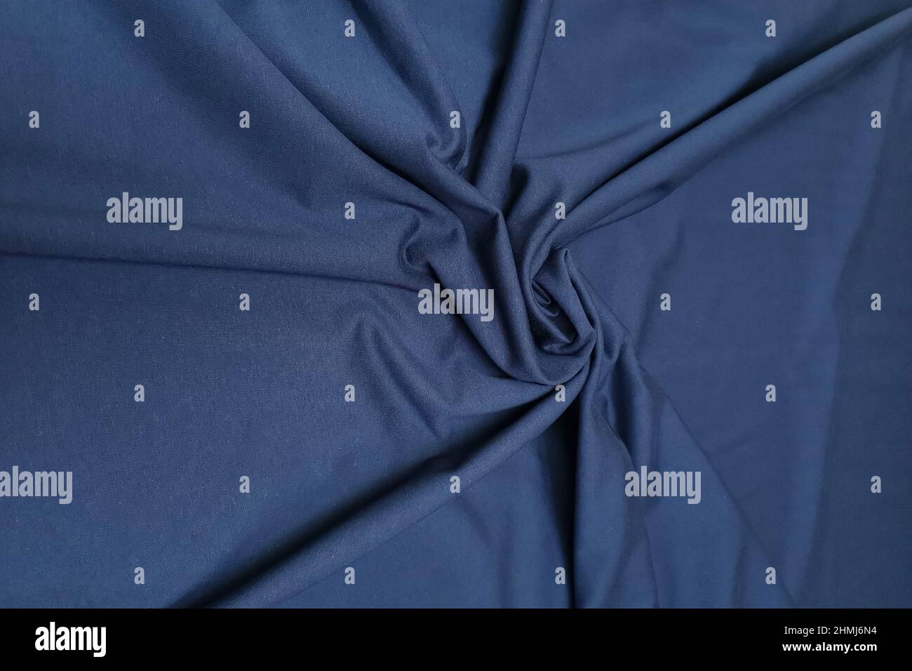 Blue crumpled or wavy fabric texture background. Abstract linen cloth ...