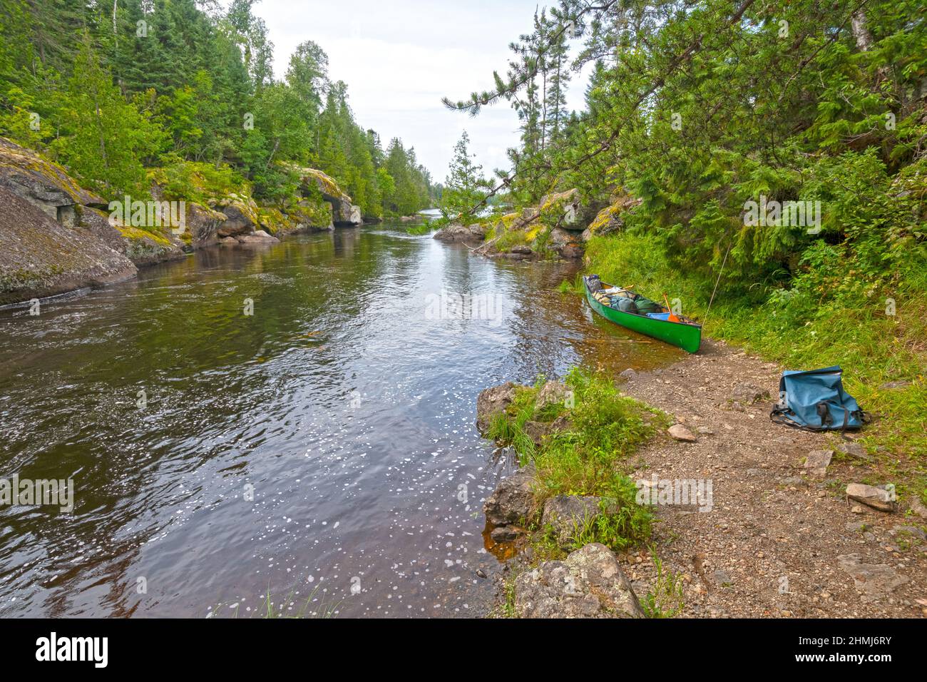 Canoe Ready on a Remote Lakeshore on Little Saganaga Lake in the ...