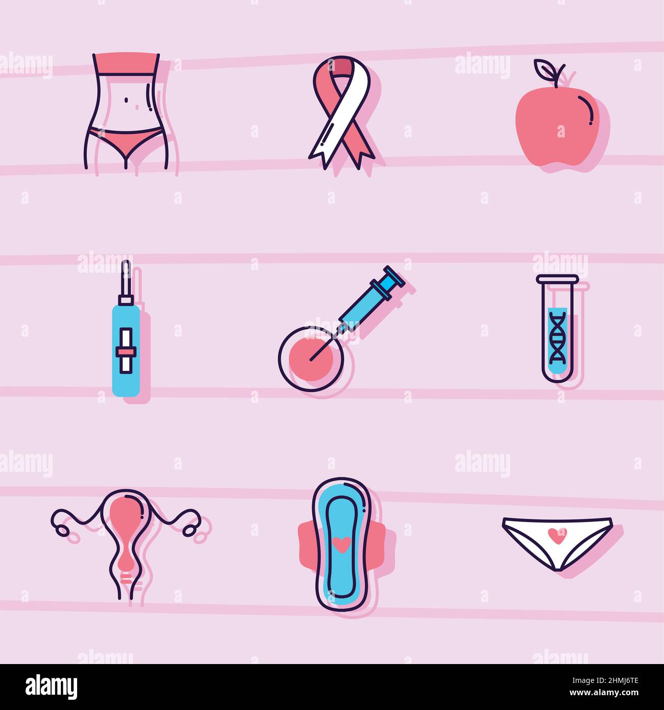 nine women health icons Stock Vector Image & Art - Alamy