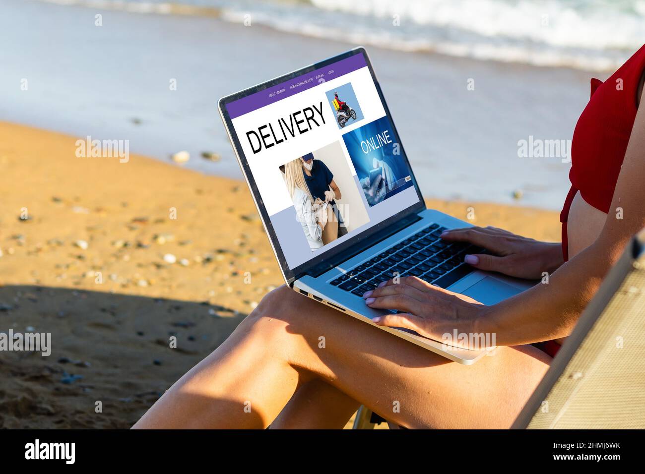 Online ecommerce store, dropshipping business website concept. laptop ...