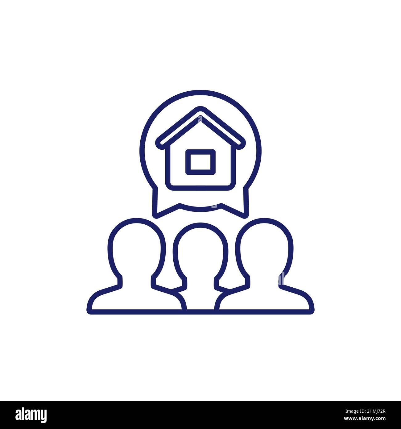 tenants line icon, house residents Stock Vector Image & Art - Alamy