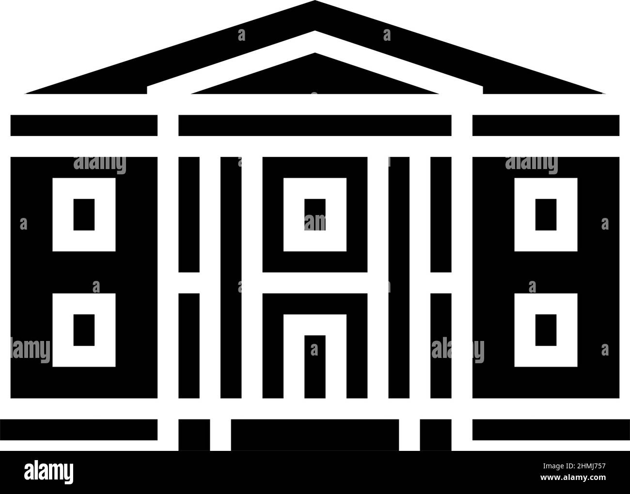 greek revival house glyph icon vector illustration Stock Vector Image ...