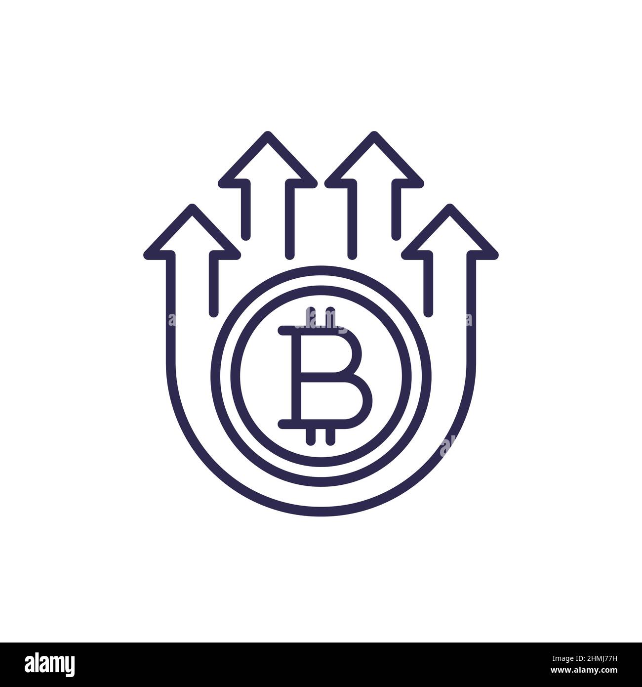 bitcoin growing and price growth line icon Stock Vector Image & Art - Alamy
