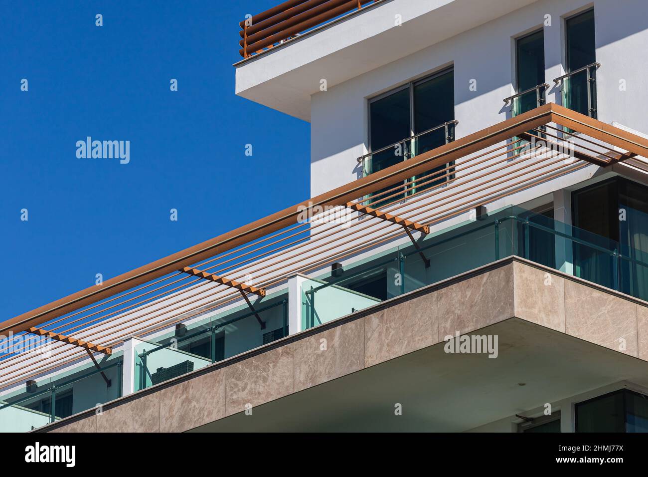 modern architecture. Rich and modern area with villas and apartments ...