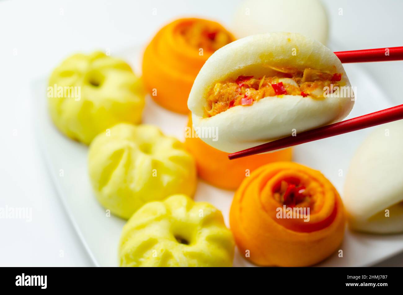 BBQ Jackfruit Bao Buns, Steam cooked seasoned jackfruit and vegetables ...
