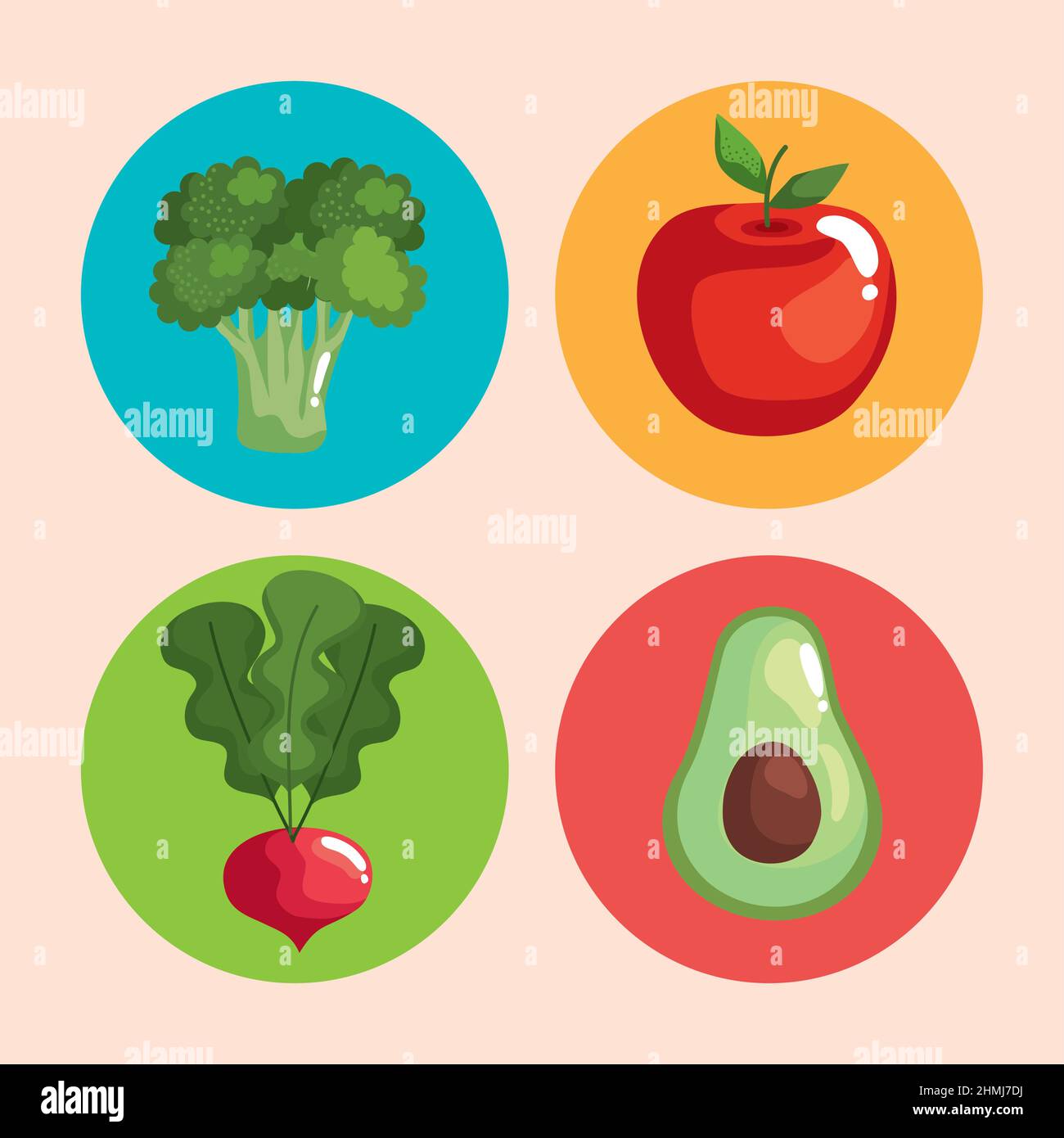 healthy food four vegetables Stock Vector Image & Art - Alamy