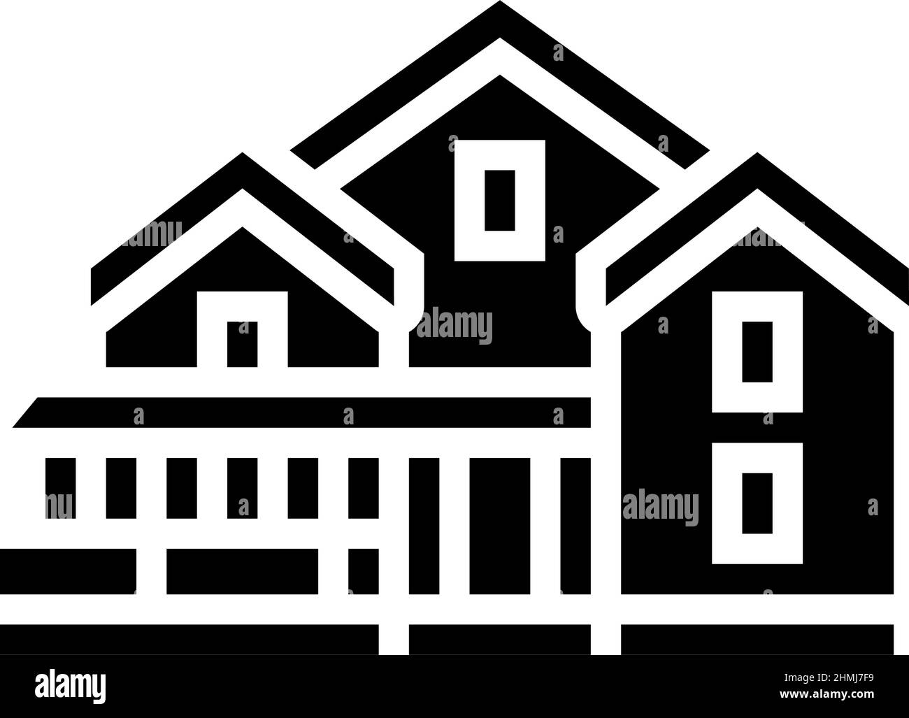 cottage house glyph icon vector illustration Stock Vector Image & Art ...