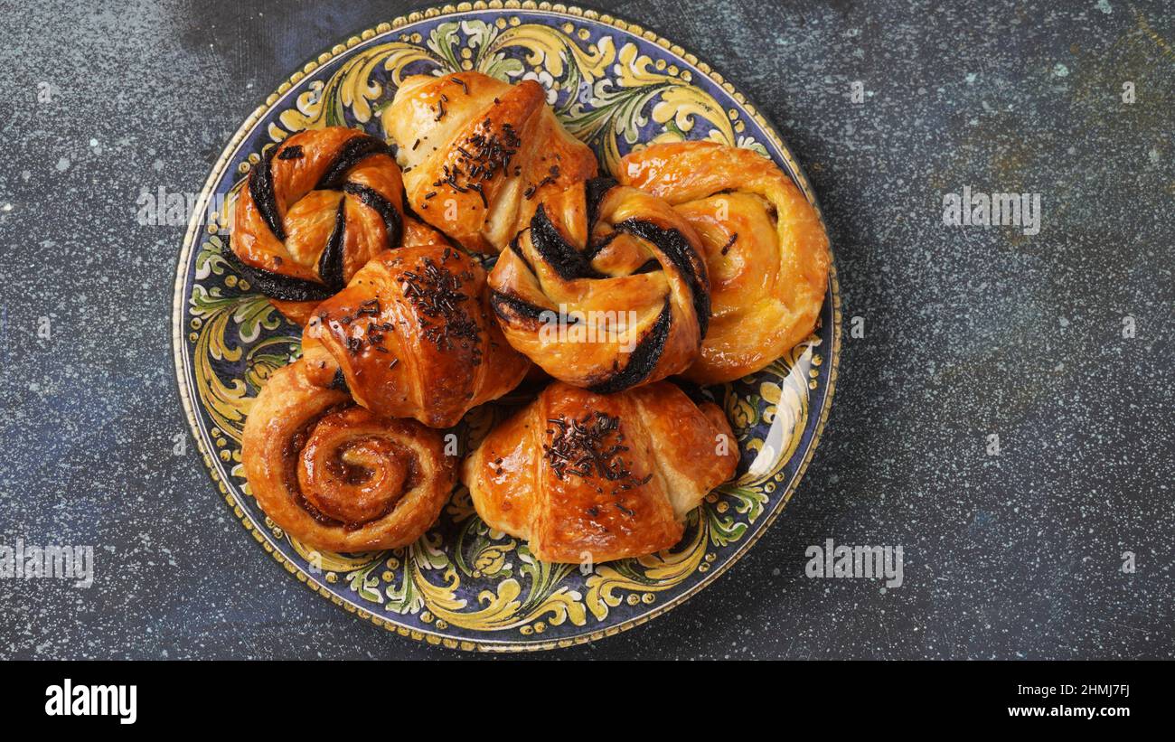 Tasty croissants in air hi-res stock photography and images - Alamy