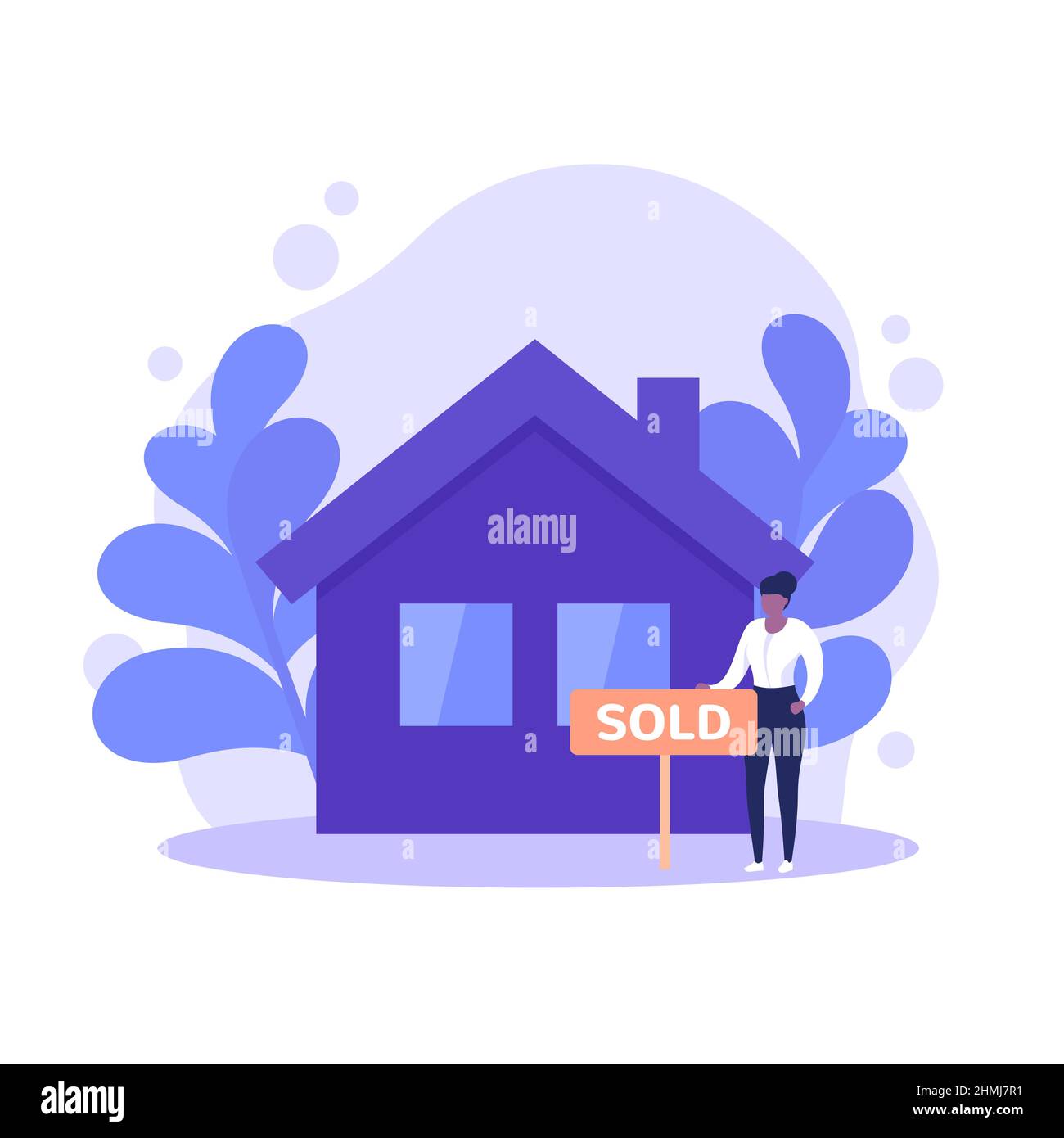 House sold sign dark Stock Vector Images - Alamy