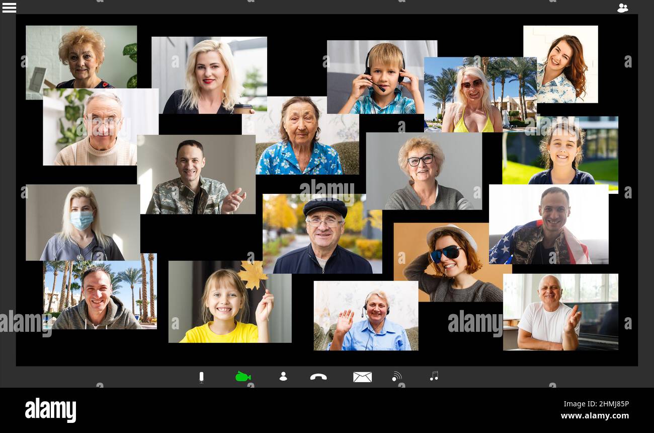 family video call concept. family online meeting Stock Photo - Alamy