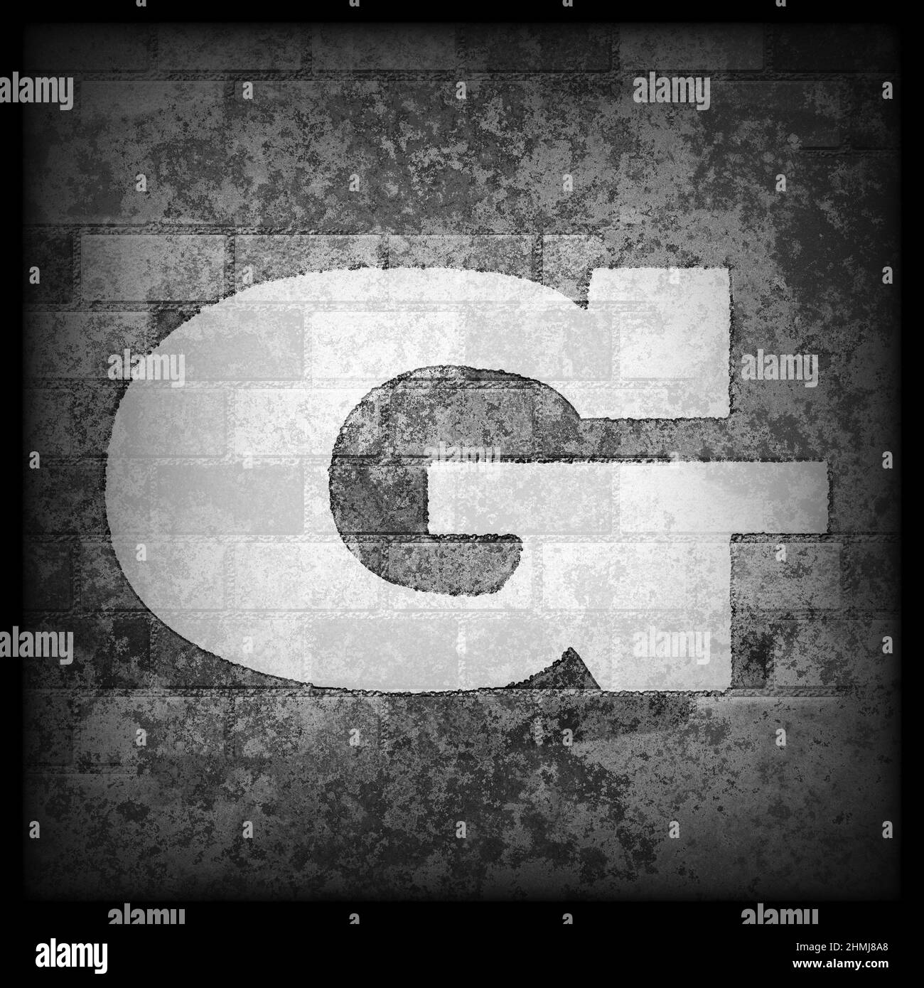 Monogram of uppercase character G , street art Stock Photo - Alamy