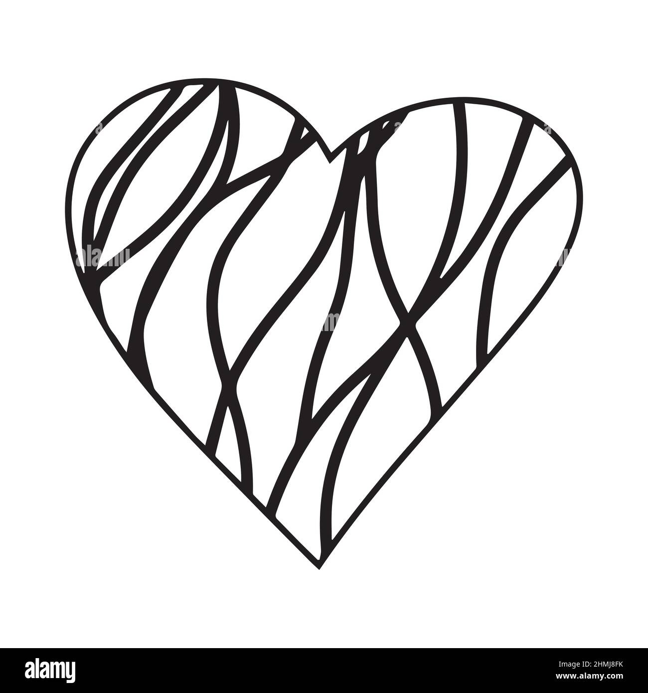 a hand-drawn heart. Hand-drawn hearts with a rough marker, isolated on ...