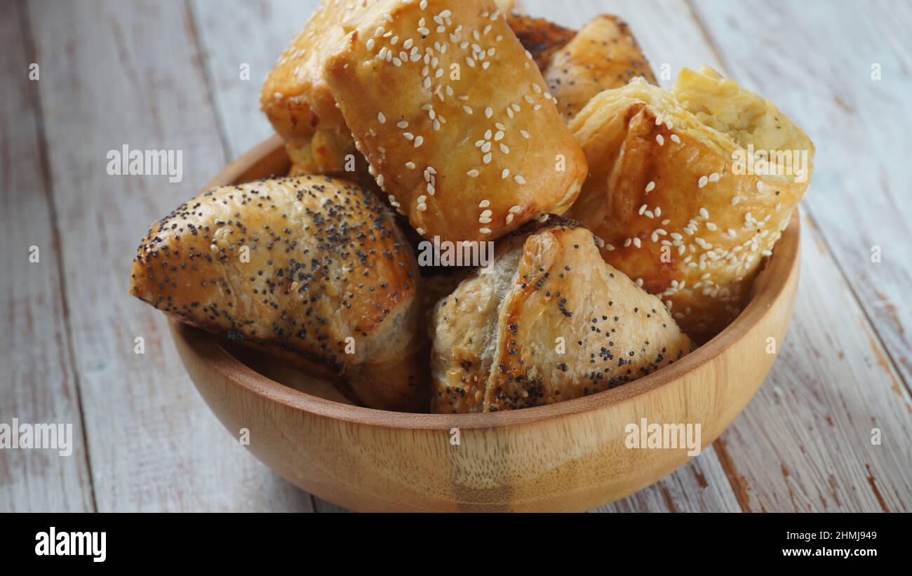 Burekas with cheese and mushrooms, potato. Israeli Savory Pastries ...