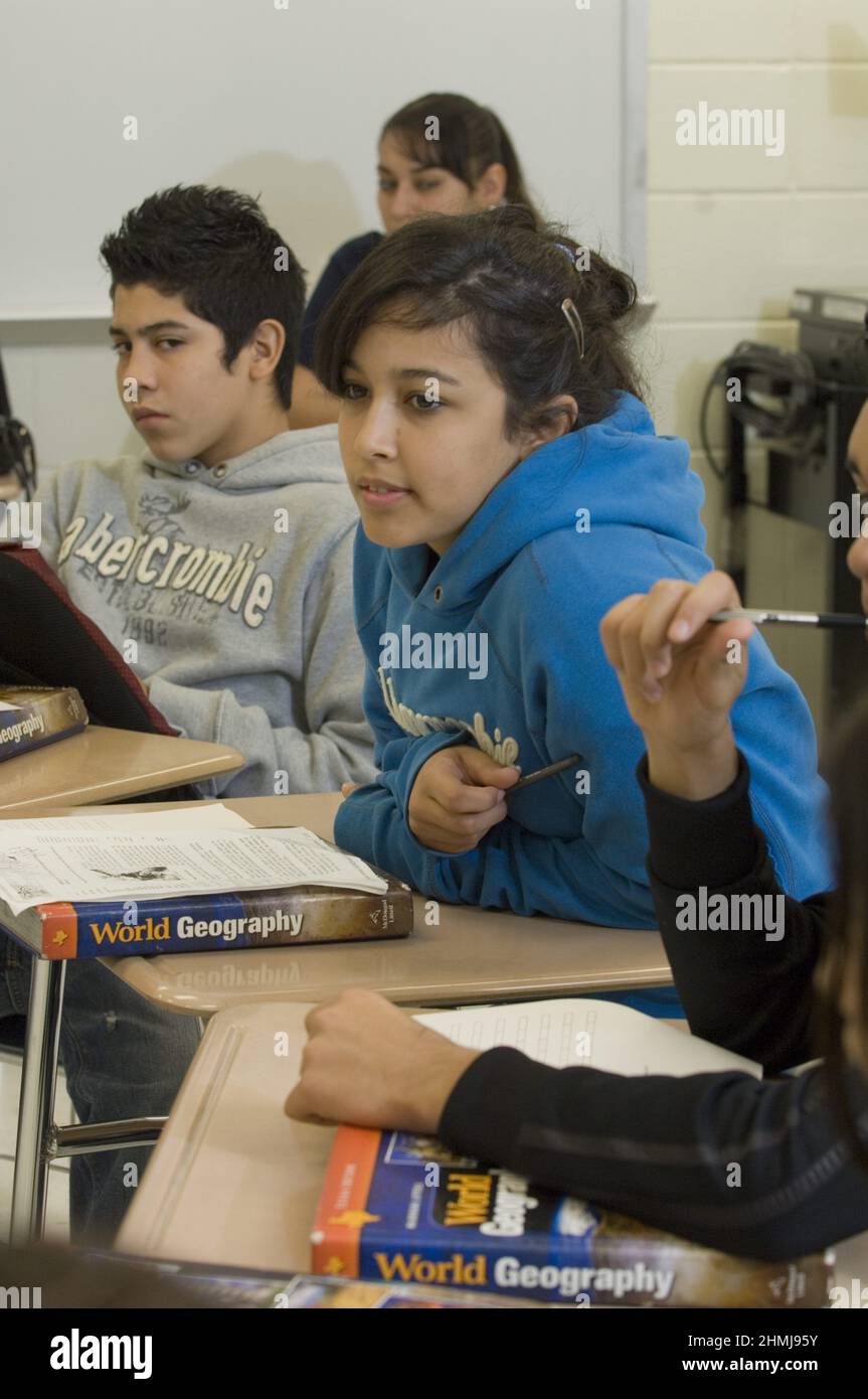 Students participating in class discussion hi-res stock photography and ...