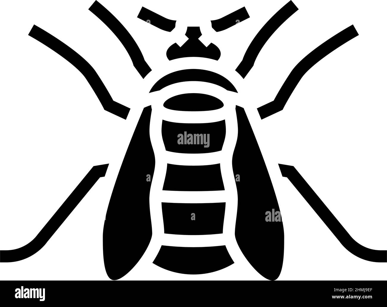bumblebee insect glyph icon vector illustration Stock Vector Image ...