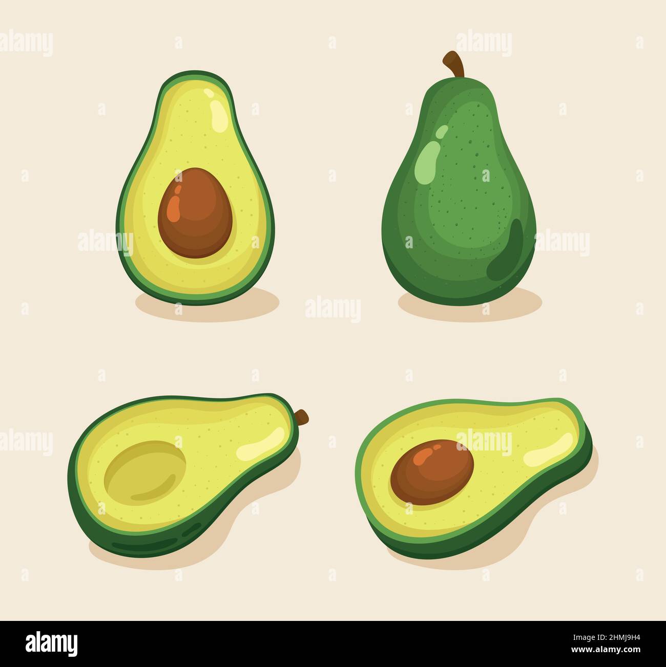 four avocados vegetables icons Stock Vector Image & Art - Alamy
