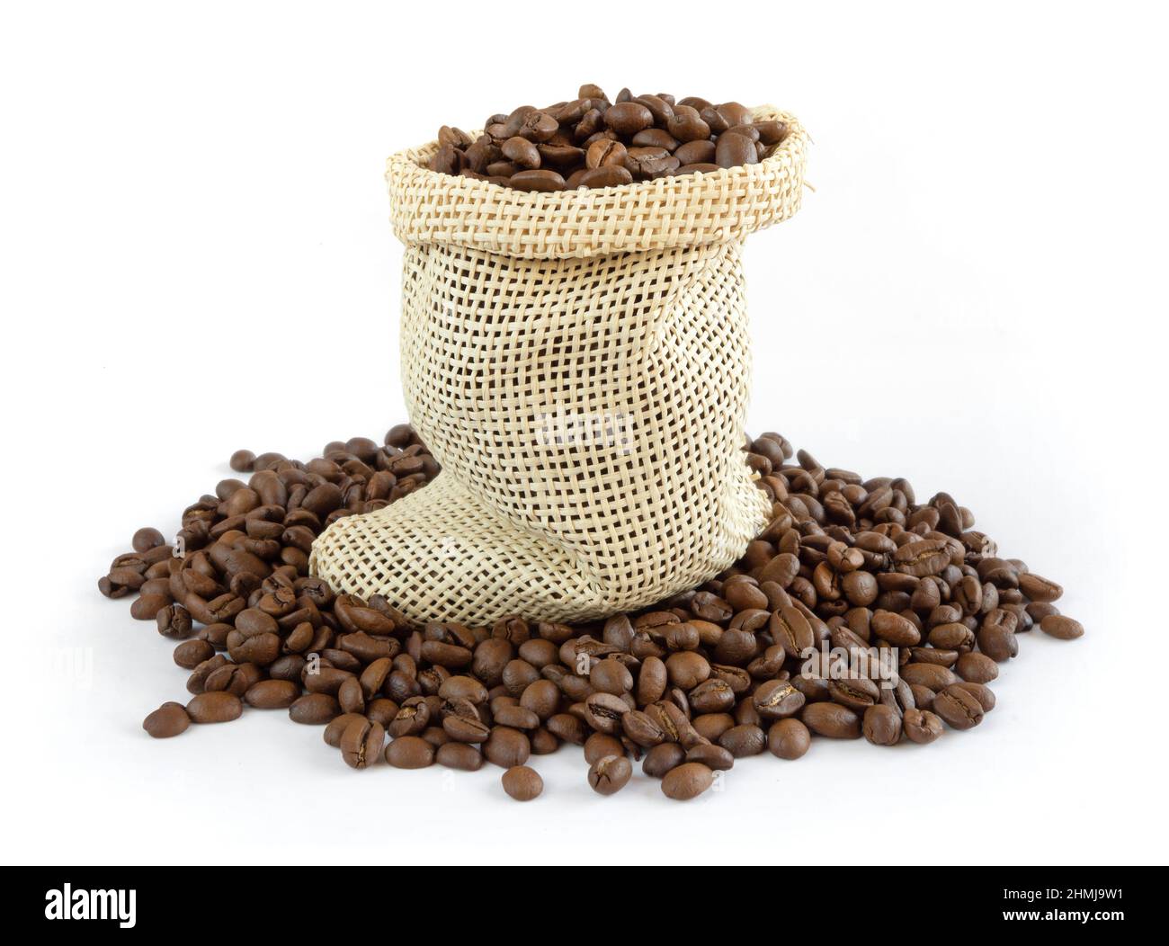 Coffee sack on white background Stock Photo - Alamy
