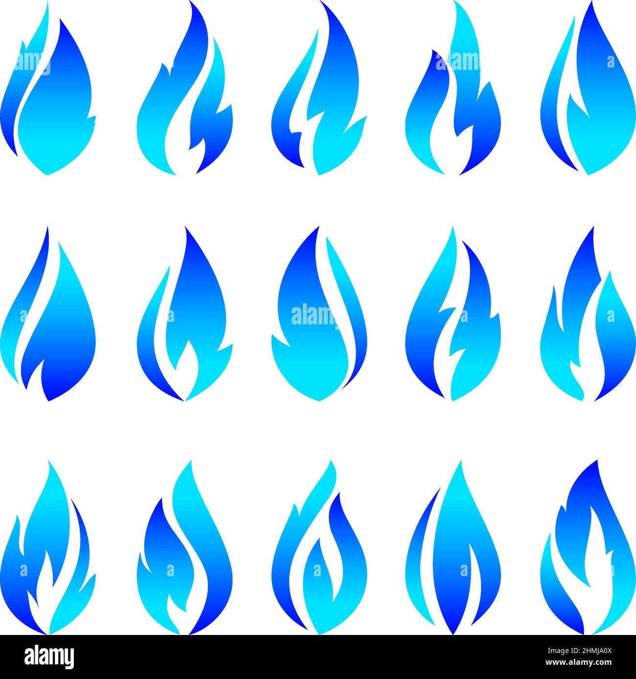Fire flames, set blue icons Stock Vector Image & Art - Alamy