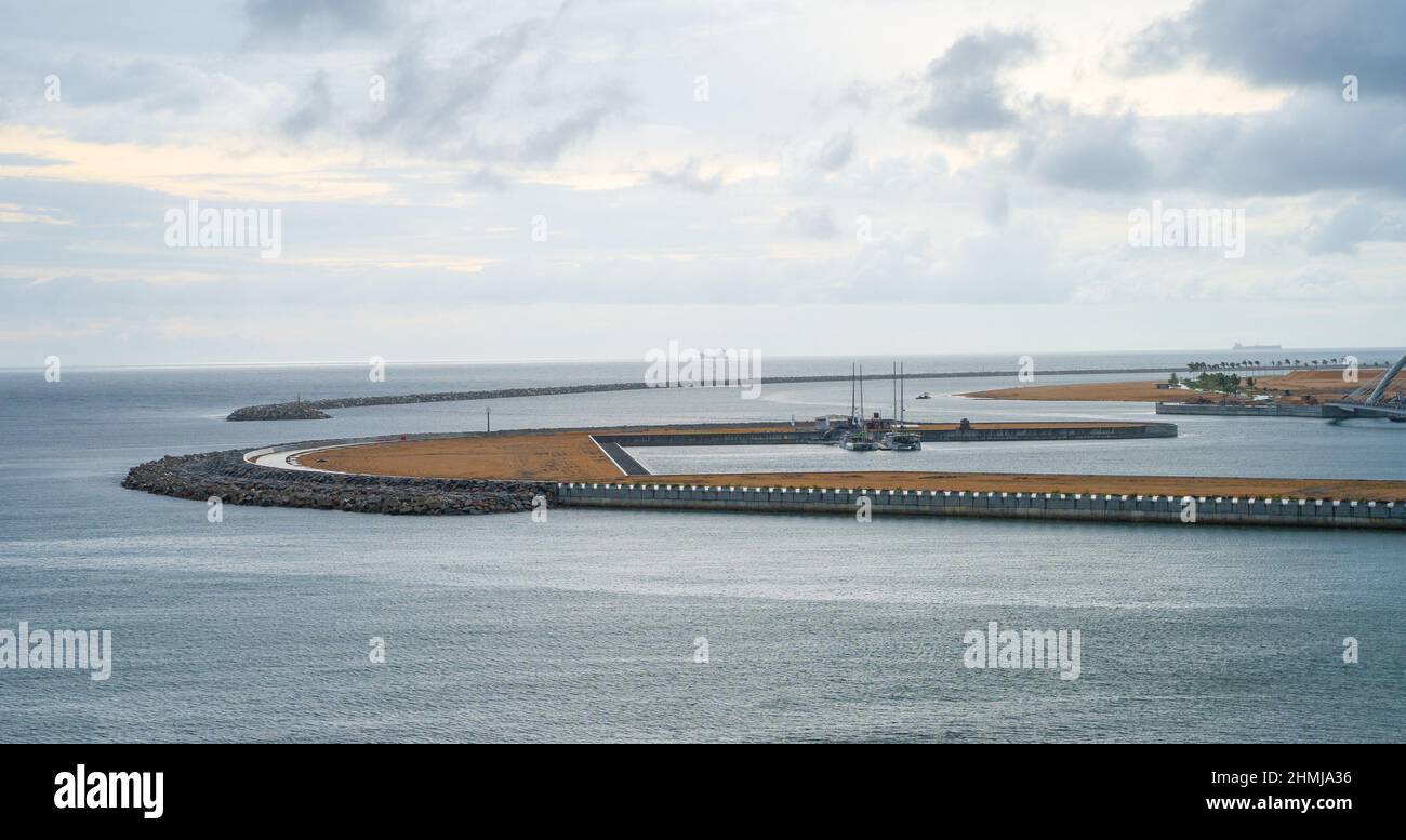 bird view of the new developing port city project in Sri Lanka Stock ...