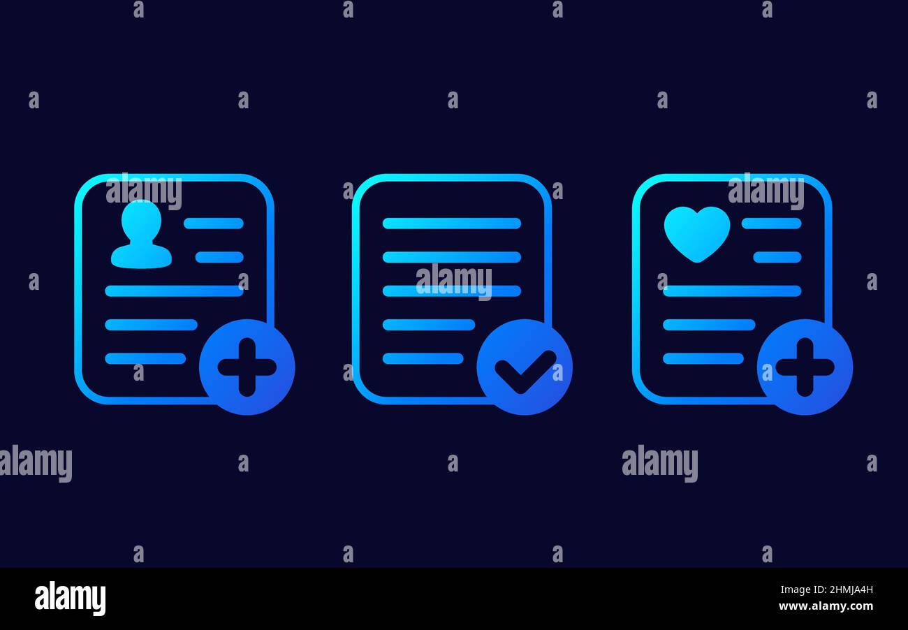 medical report, clinical record, patient file icon Stock Vector Image ...