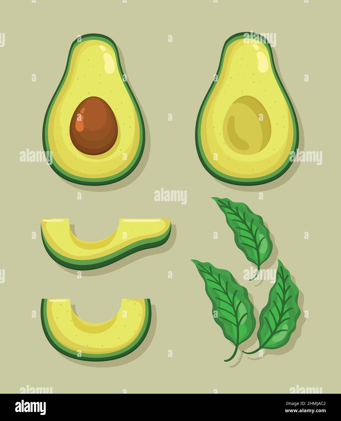 avocados vegetables five icons Stock Vector Image & Art - Alamy